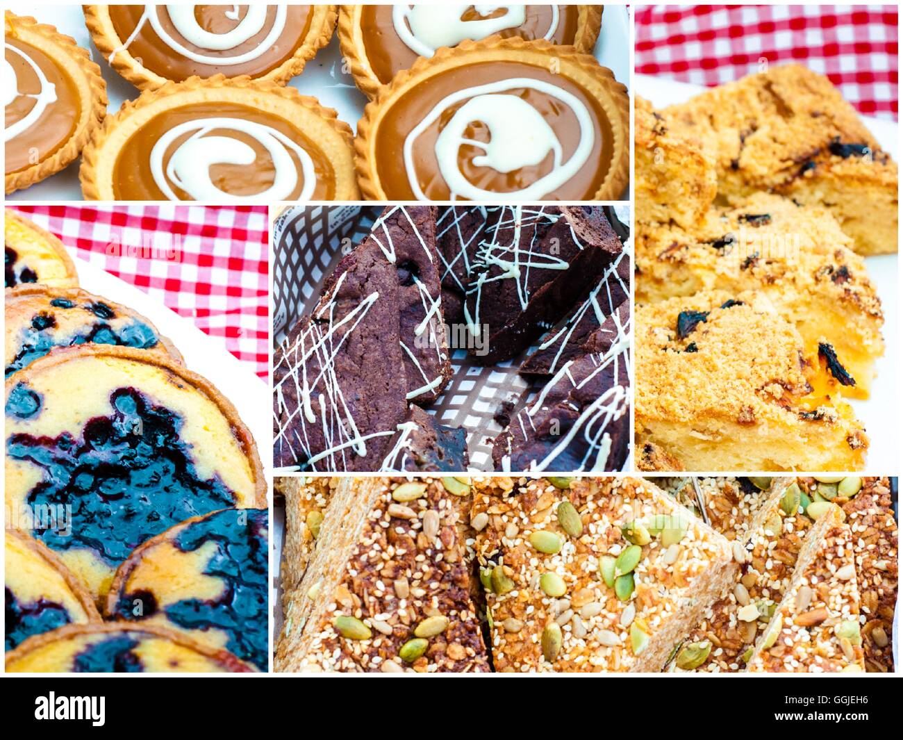 Photo collage of traditional British cakes Stock Photo - Alamy