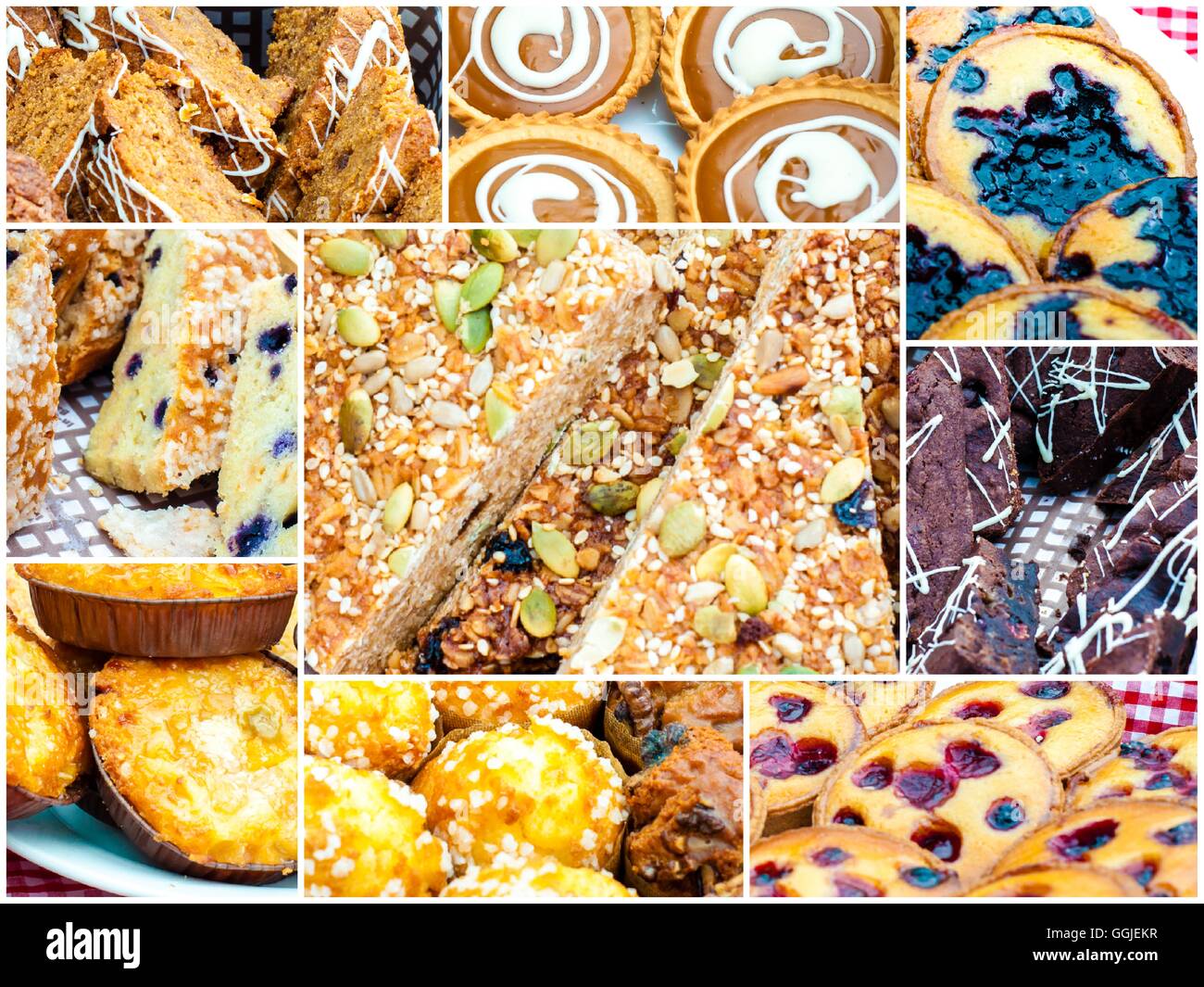 Photo collage of traditional British cakes Stock Photo - Alamy