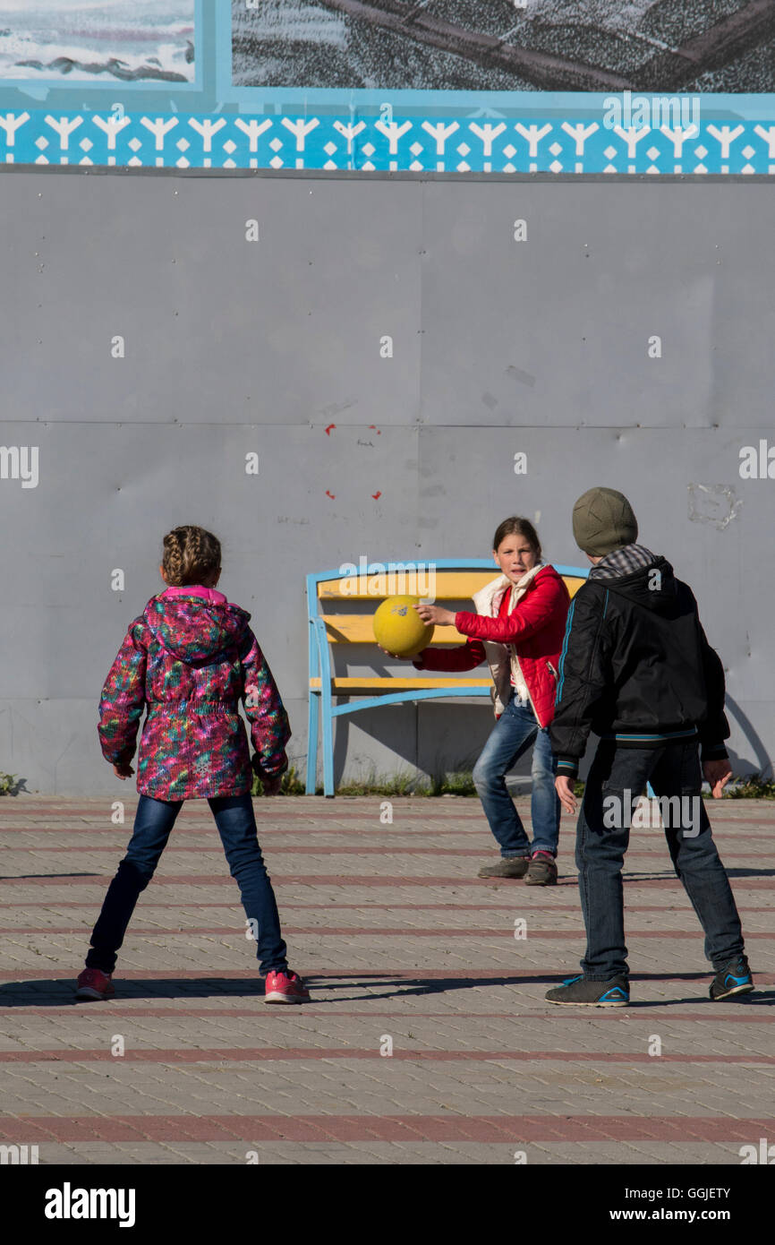Russia, Komsomolskaya Bay, Chukotka Autonomous Okrug. Port of ...