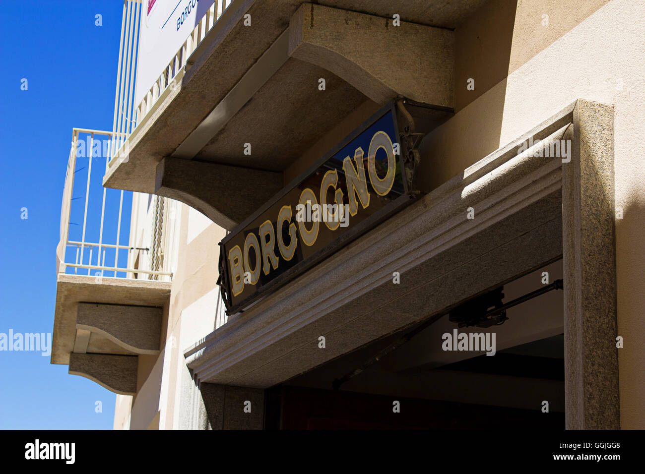 Borgogno logo in the well-known town of Barolo among green hills and ...