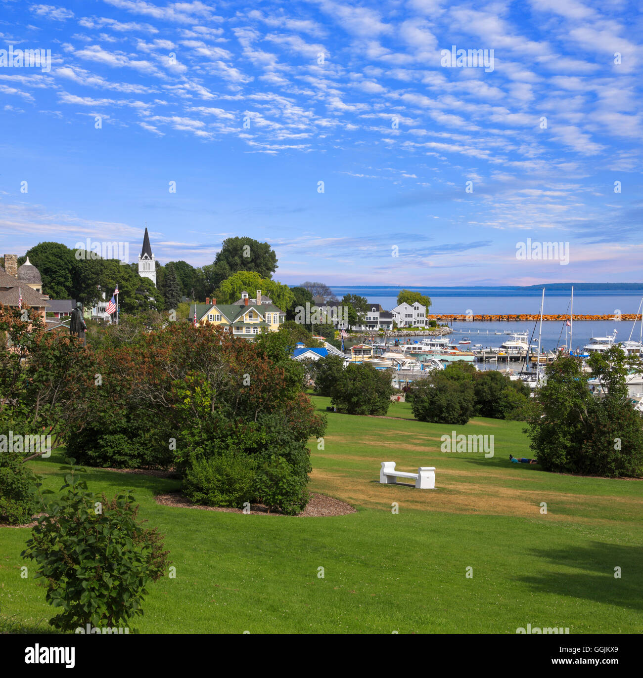 Mackinac City on Mackinac Island in the Straits of Mackinac Between ...