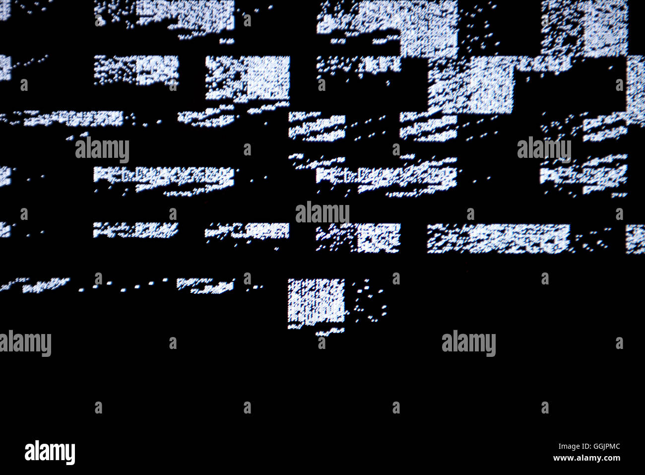 Tv screen with static noise by bad signal reception Stock Photo - Alamy