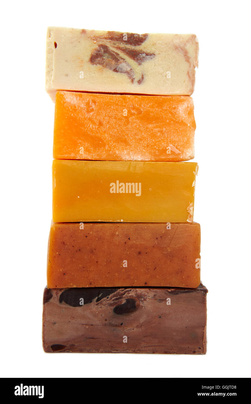colorful soaps isolated on white background Stock Photo - Alamy