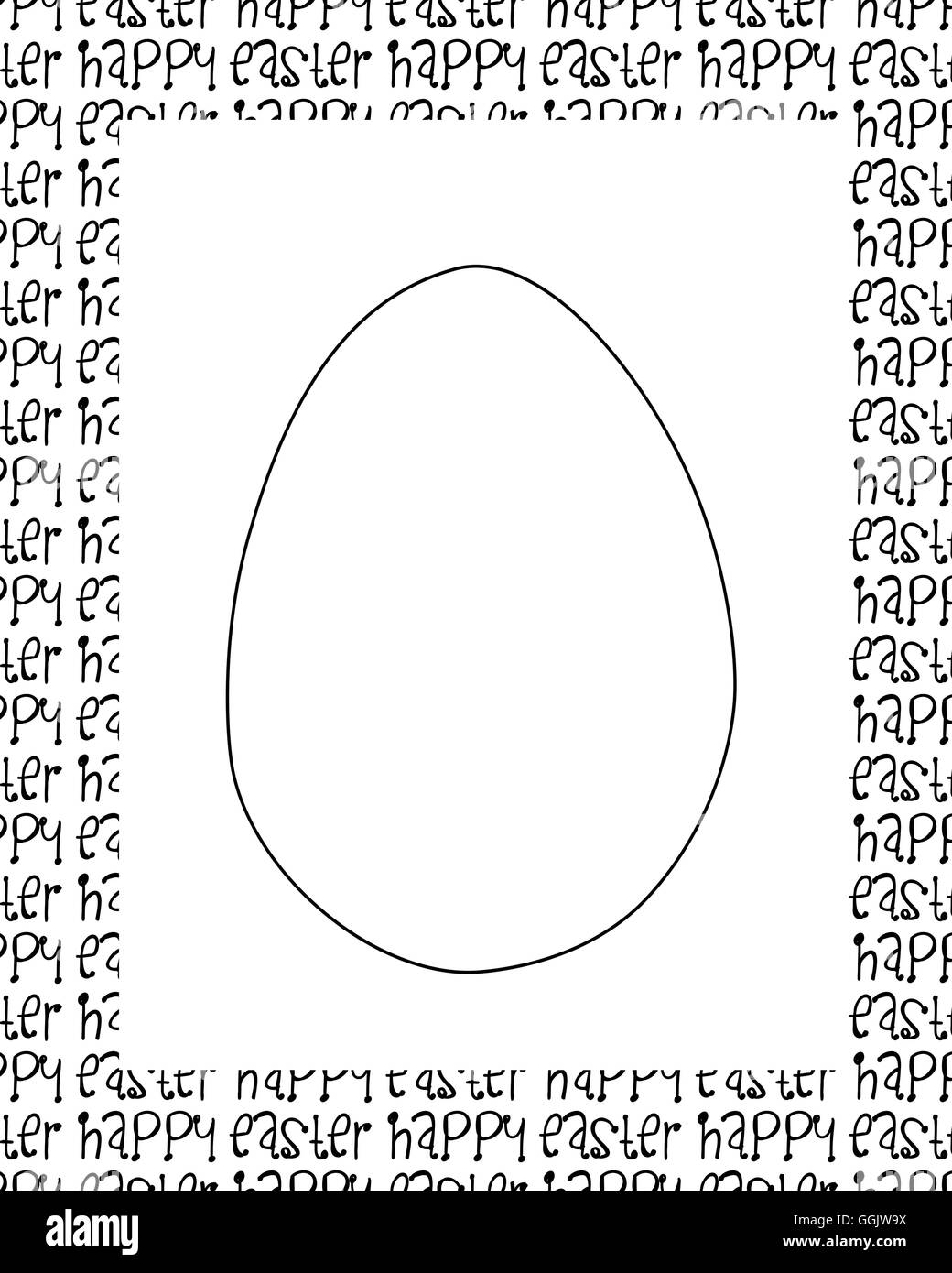Easter egg on white background surrounded by Happy Easter text in Pink ...