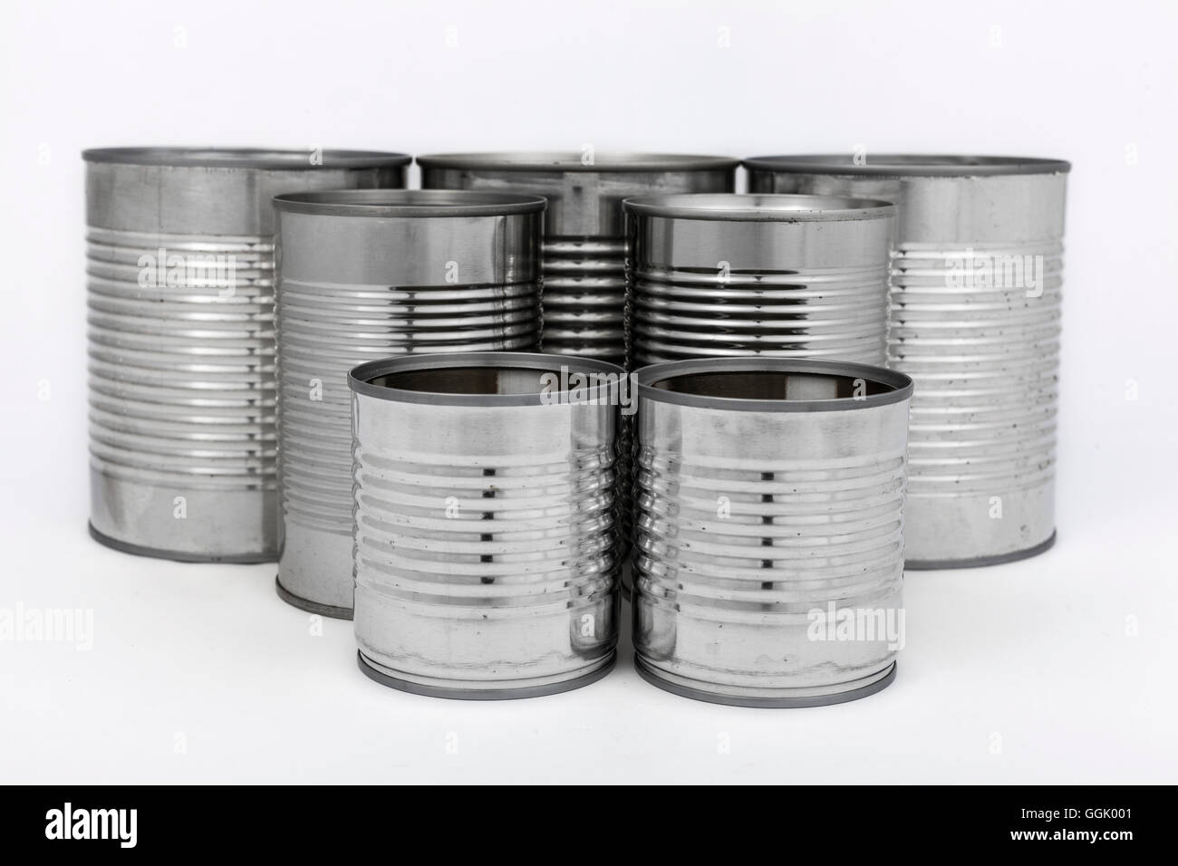 many used aluminum food tin cans Stock Photo - Alamy