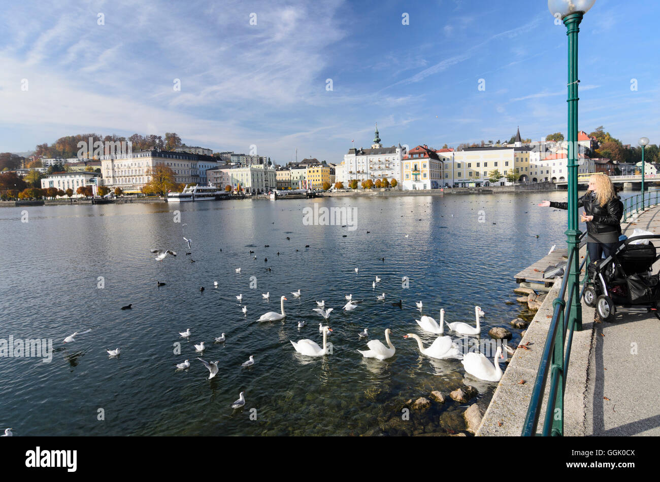 Gmunden: Downtown lake Traunsee, Austria, Oberösterreich, Upper Austria ...