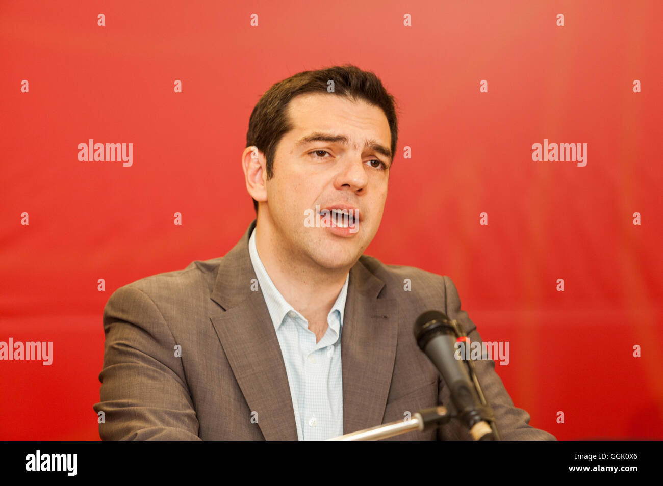 ALEXANDROUPOLIS,GREECE - MARTCH 12: Political speech by Alexis Tsipras ...