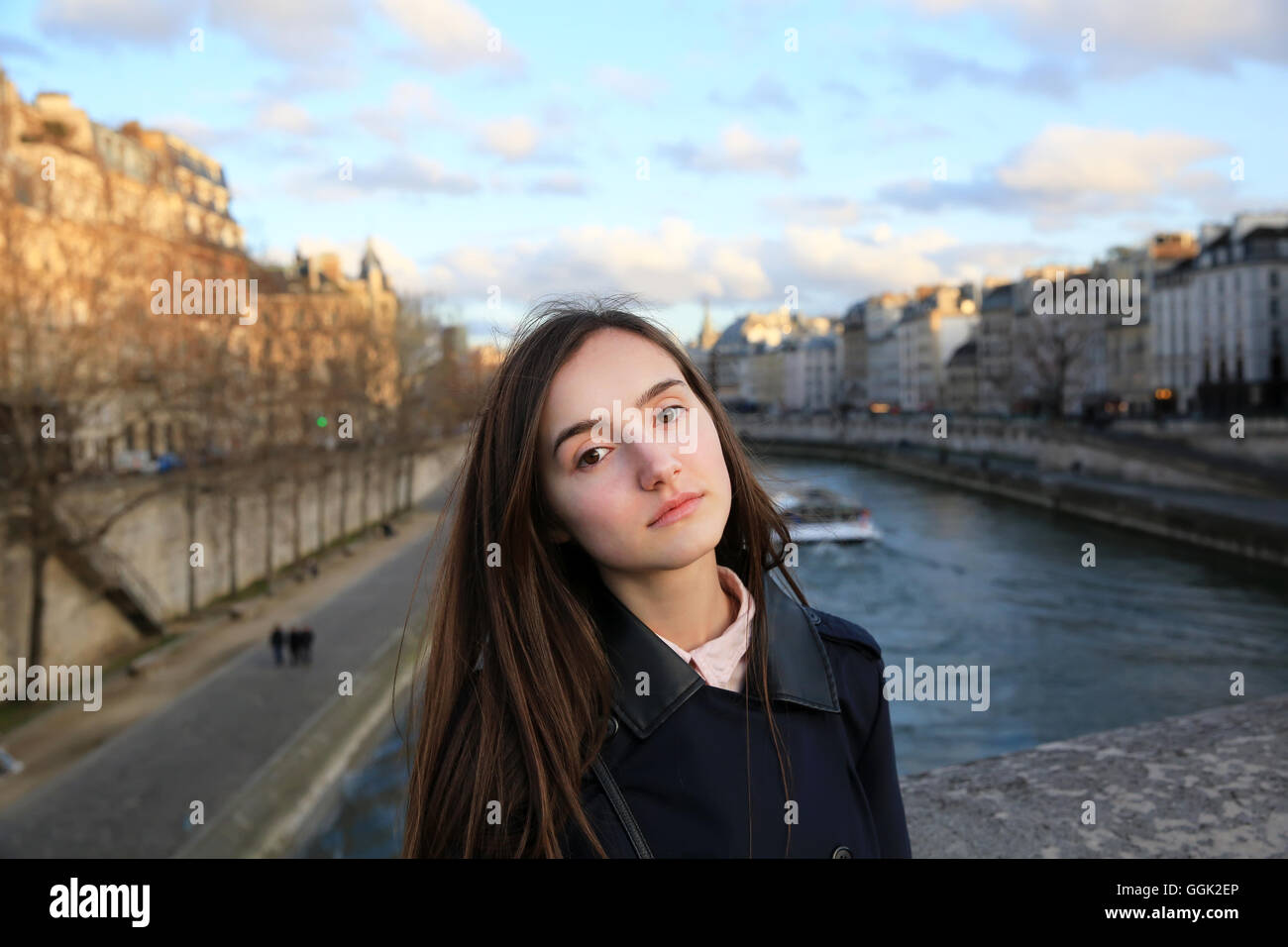 Portrait of beautiful girl in Paris, France Stock Photo - Alamy