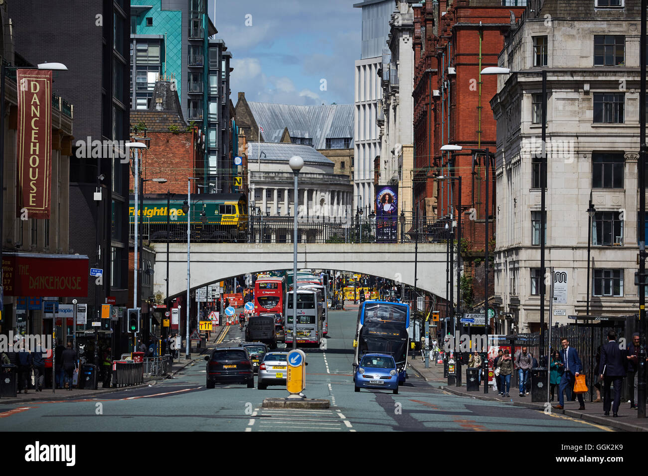 manchester oxford road bus corridor Bus buses stopped double decker single fleet coach company ...
