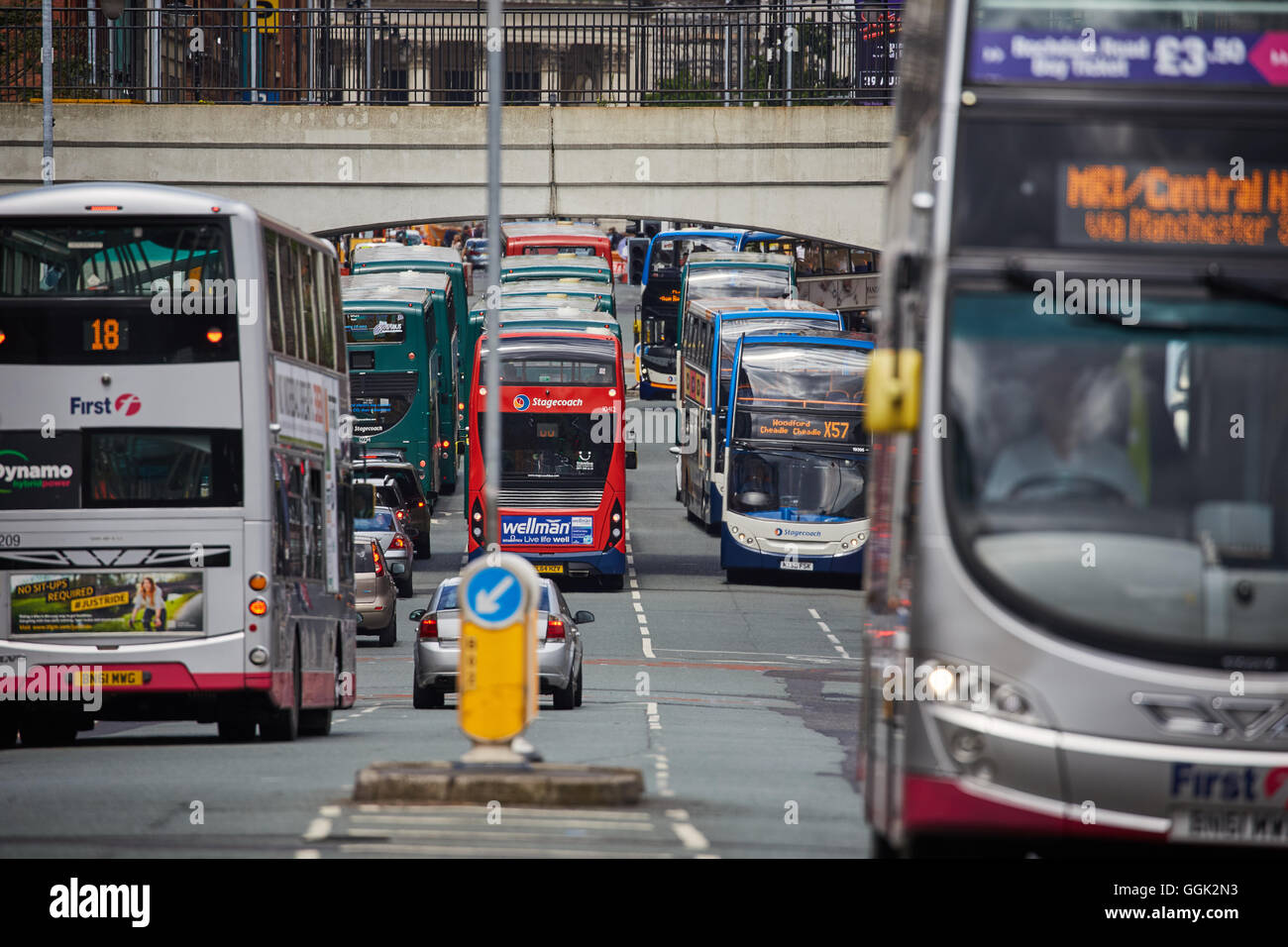 manchester oxford road bus corridor Bus buses stopped double decker ...