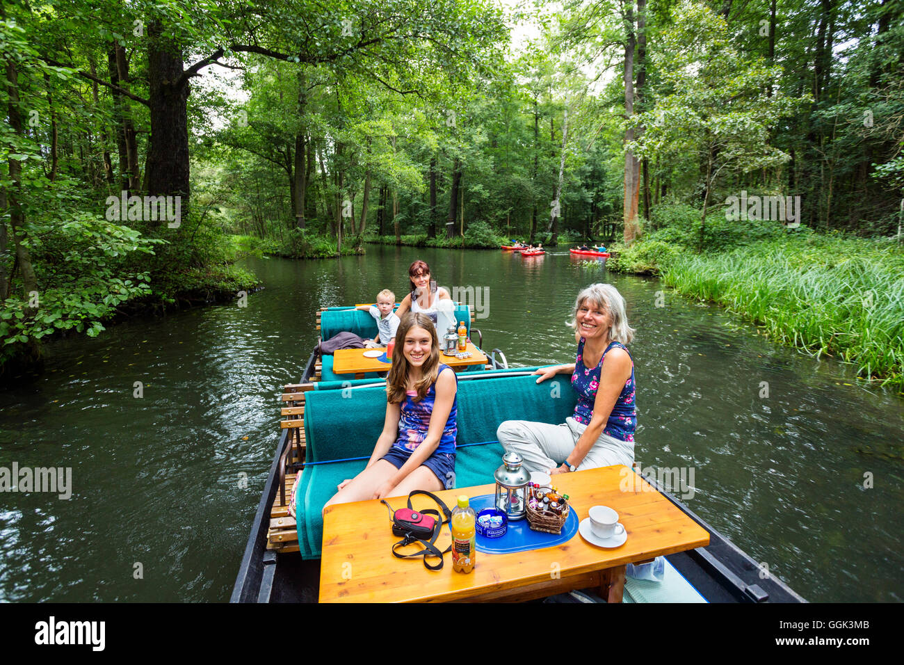Boat tour in Spreewald, Spree, UNESCO biosphere reserve, Luebbenau ...