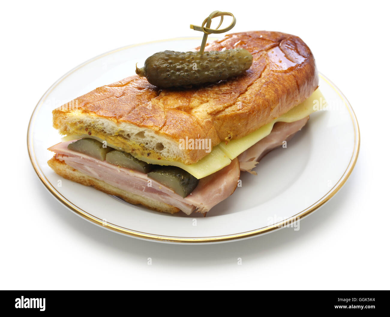 cuban sandwich, cuban mix, ham and cheese pressed sandwich isolated on ...