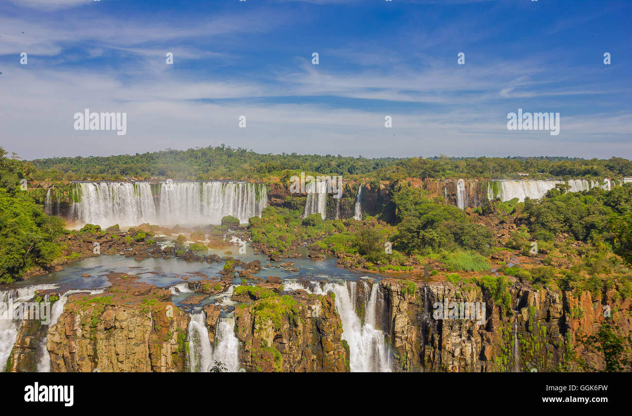 IGUAZU, BRAZIL - MAY 14, 2016: iguazu are the largest set of waterfalls ...