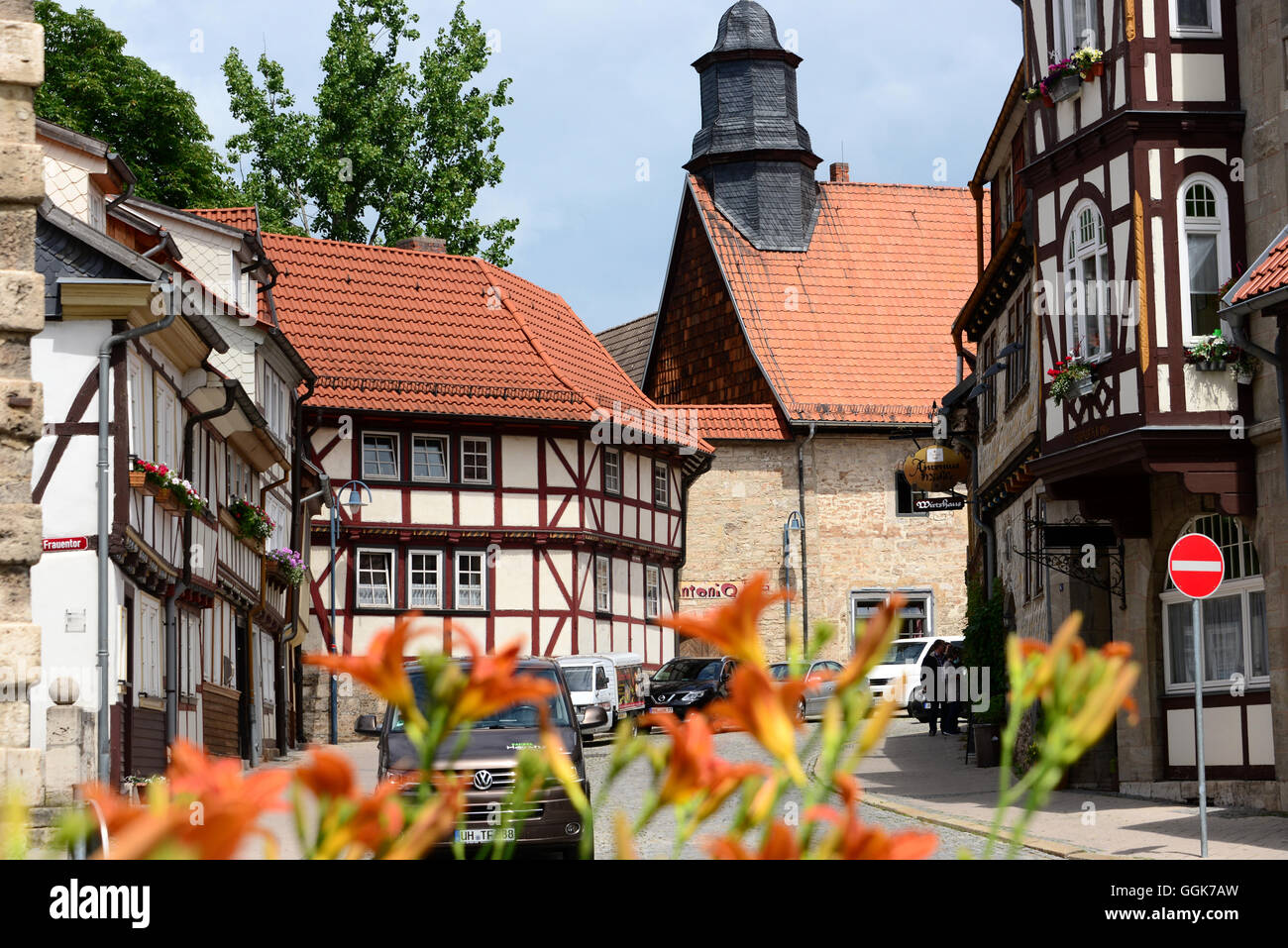 Timber frame houses in muehlhausen hi-res stock photography and images ...