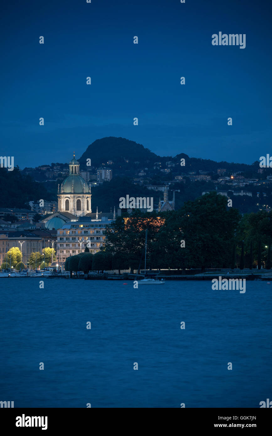 View of historic center of Como and Como Cathedral, Lake Como, Lombardy ...