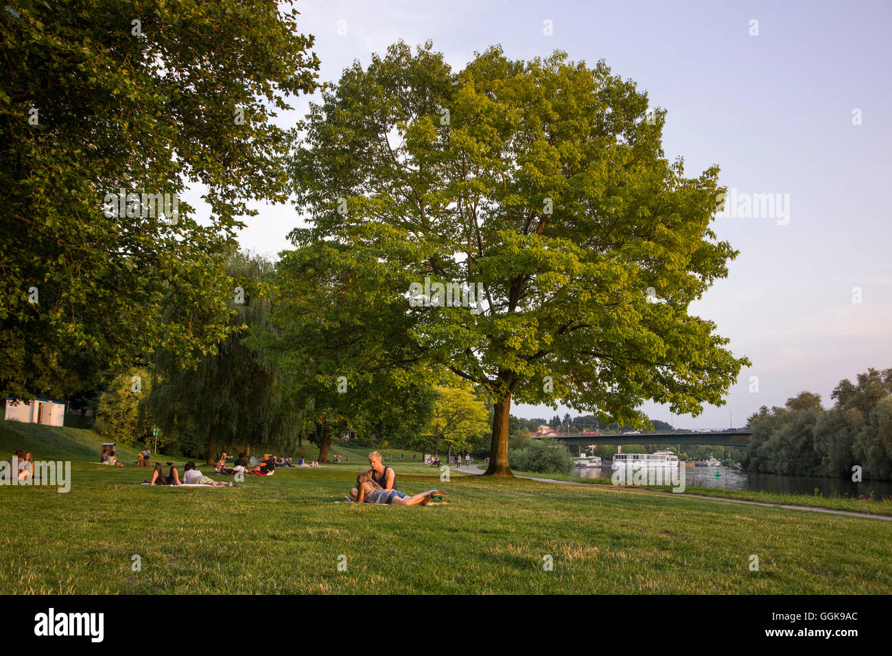 Promenade at river main hi-res stock photography and images - Alamy