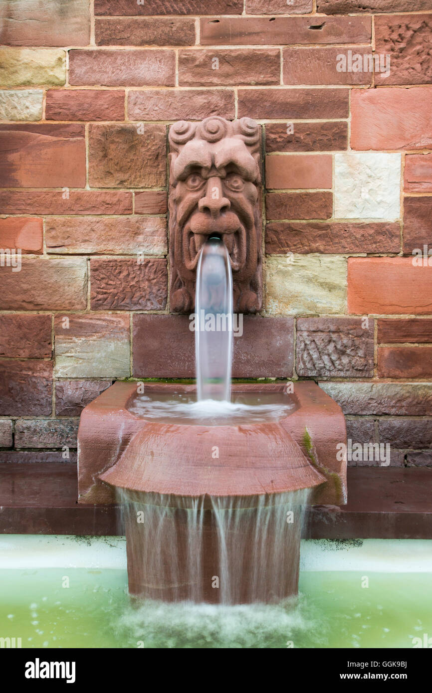 Fountain in Johannisburg Palace Park near the Main river, Aschaffenburg ...
