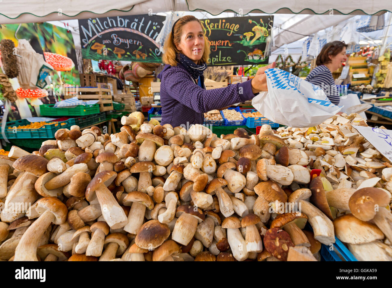 Stall with mushrooms hi-res stock photography and images - Alamy