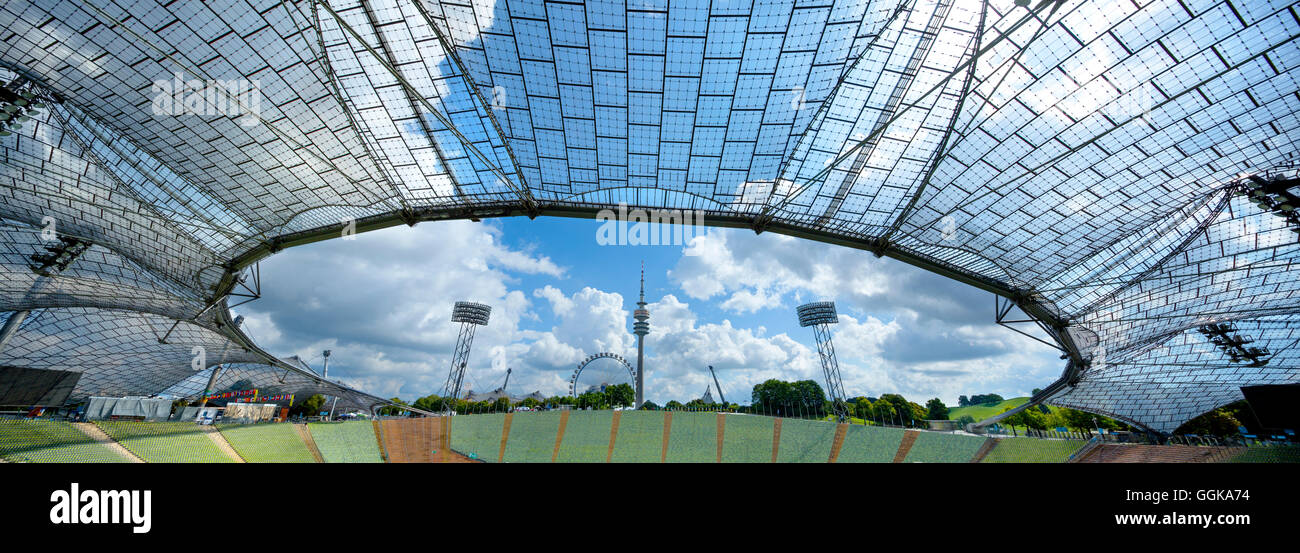 Roof of the Olympic stadium, Munich, Upper Bavaria, Bavaria, Germany ...