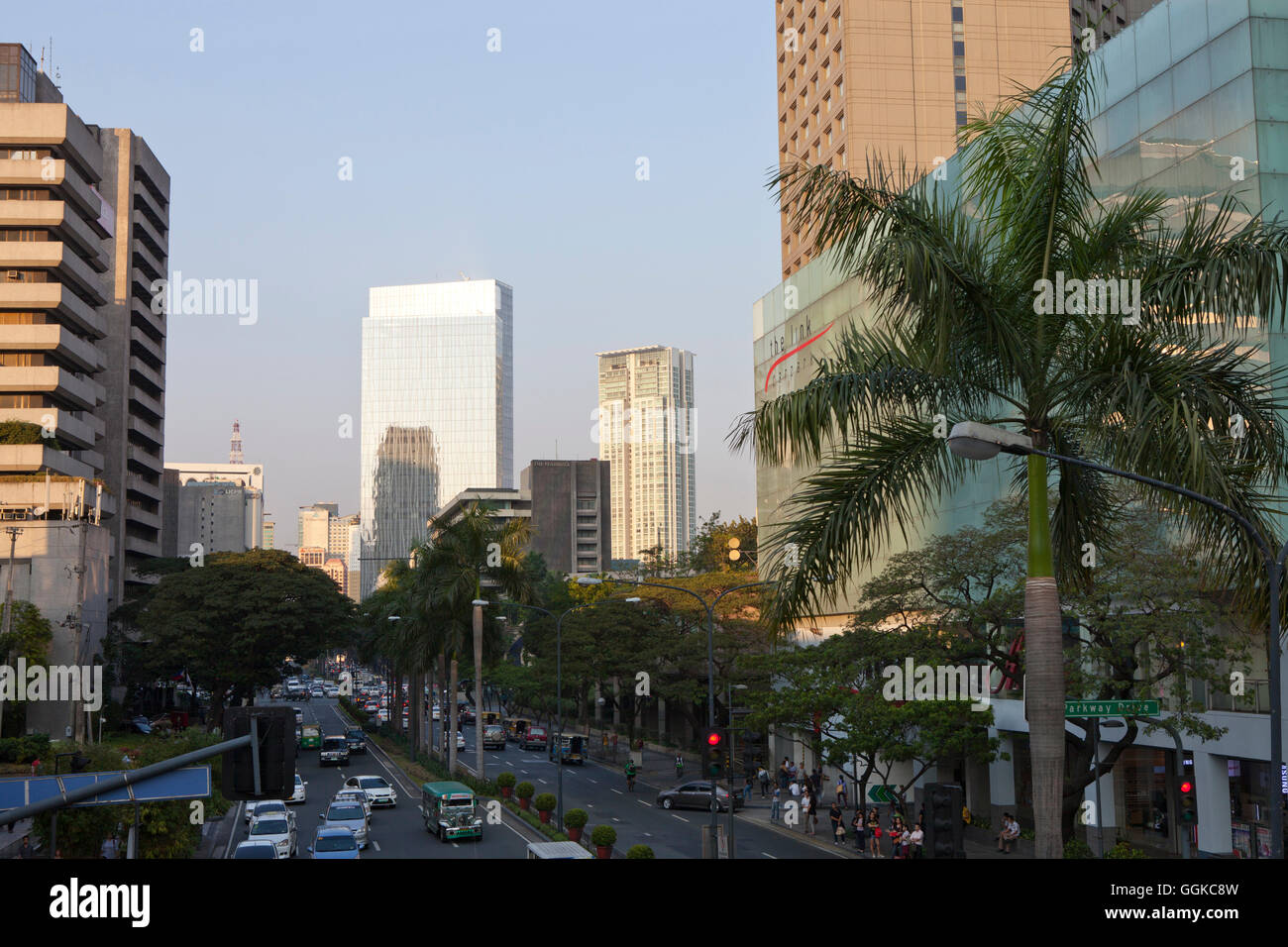Shopping district buildings in Makati City, the financial district in ...
