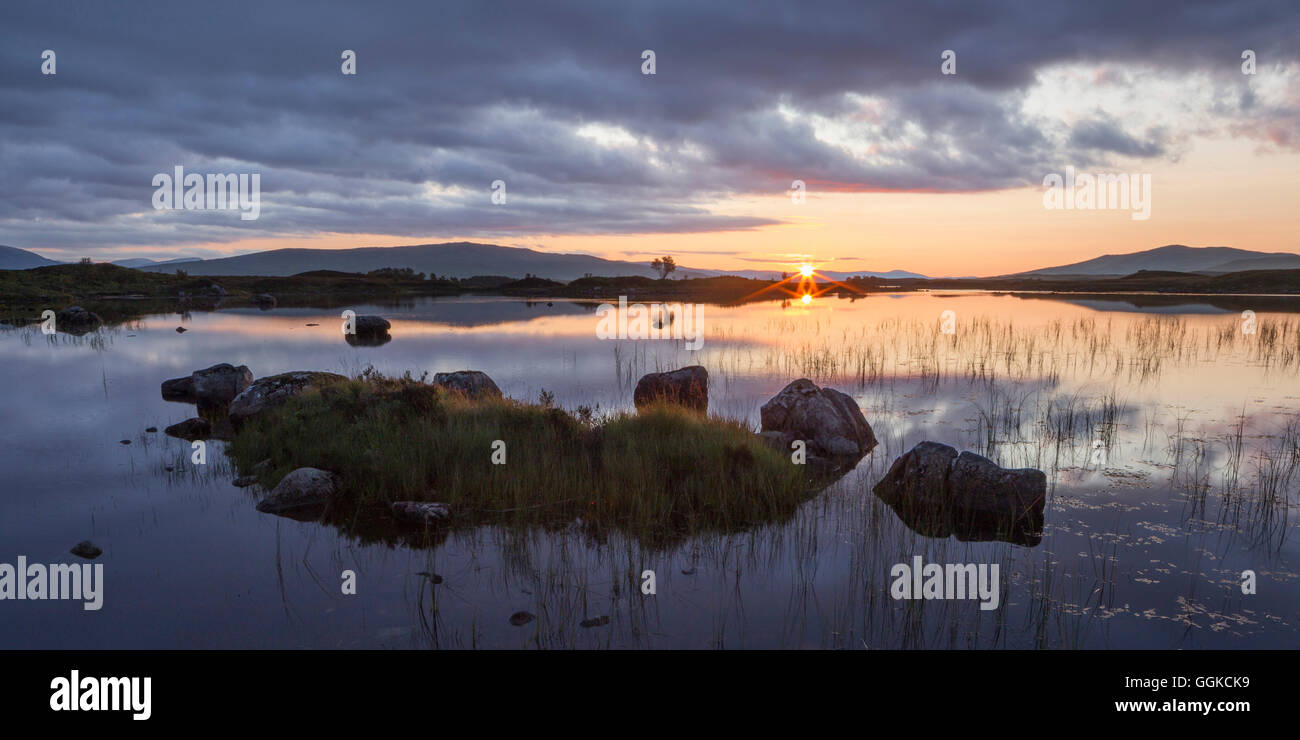 Loch Ba, Rannoch Moor at sunset, Argyll and Bute, Highland, Scotland ...