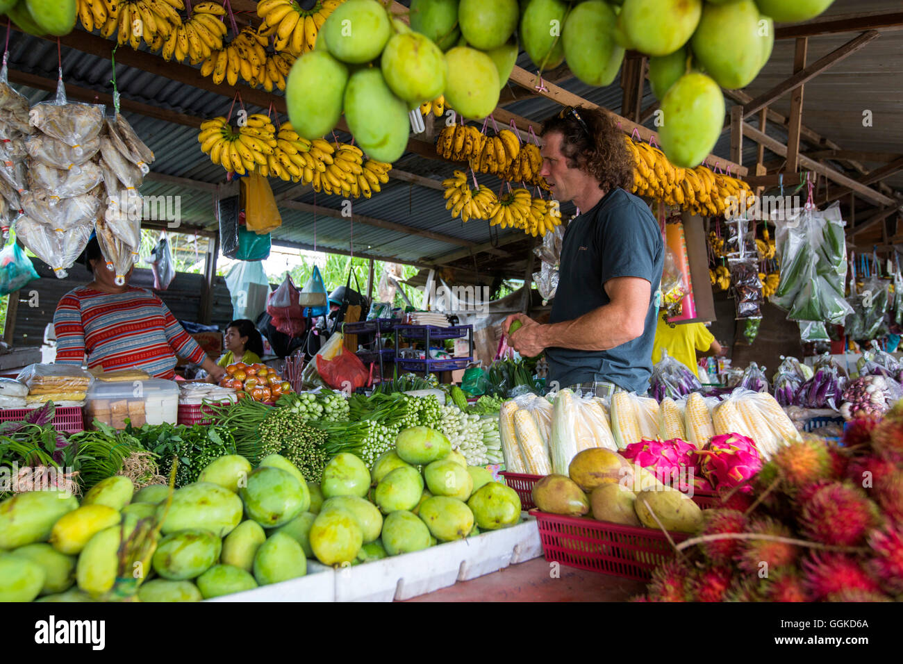 Fruit and vegetable market, Mount Kinabalu, Borneo, Malaysia Stock ...