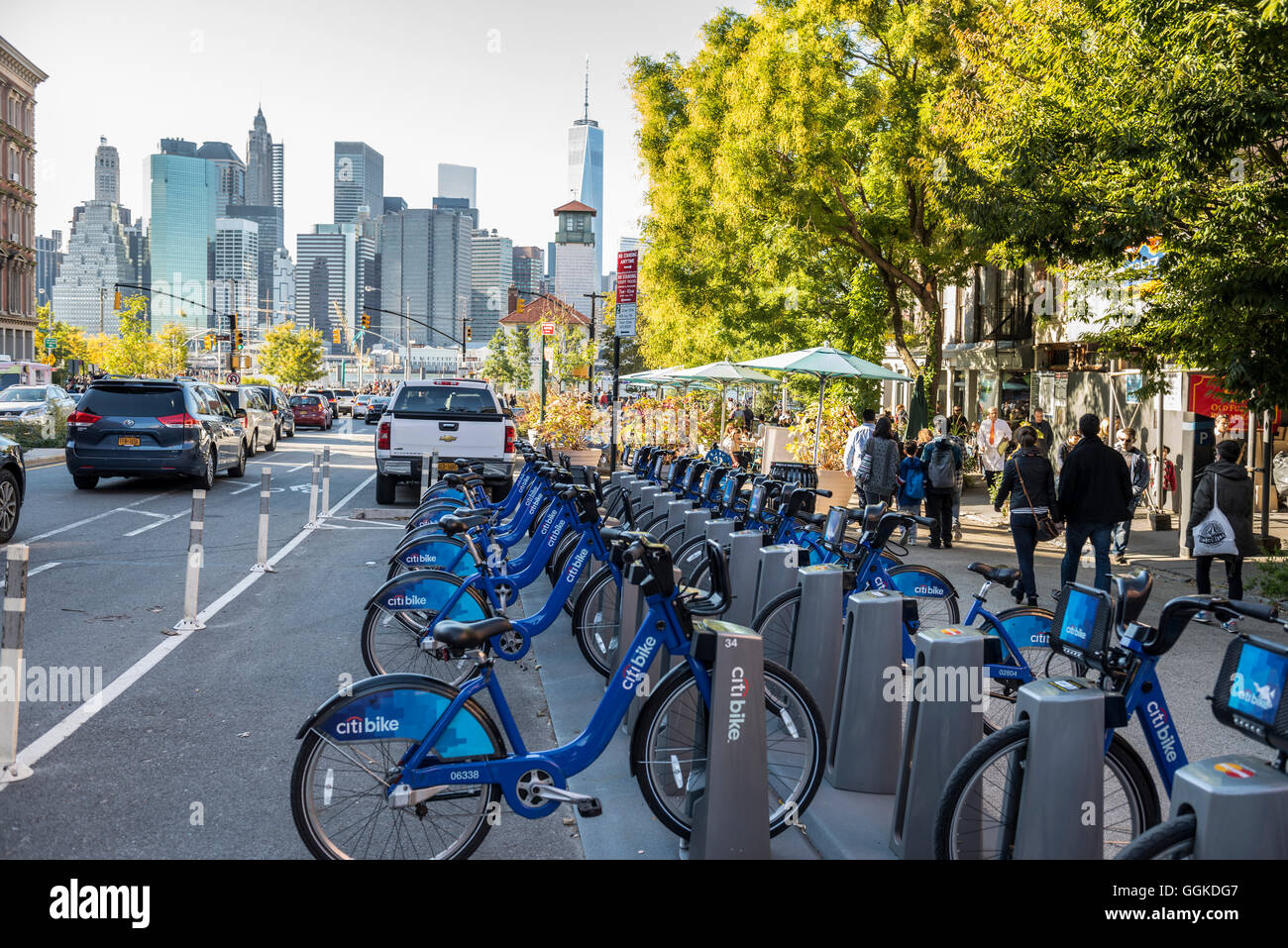 Rental bikes, Fulton Ferry Landing, Brooklyn Heights, Brooklyn, New ...