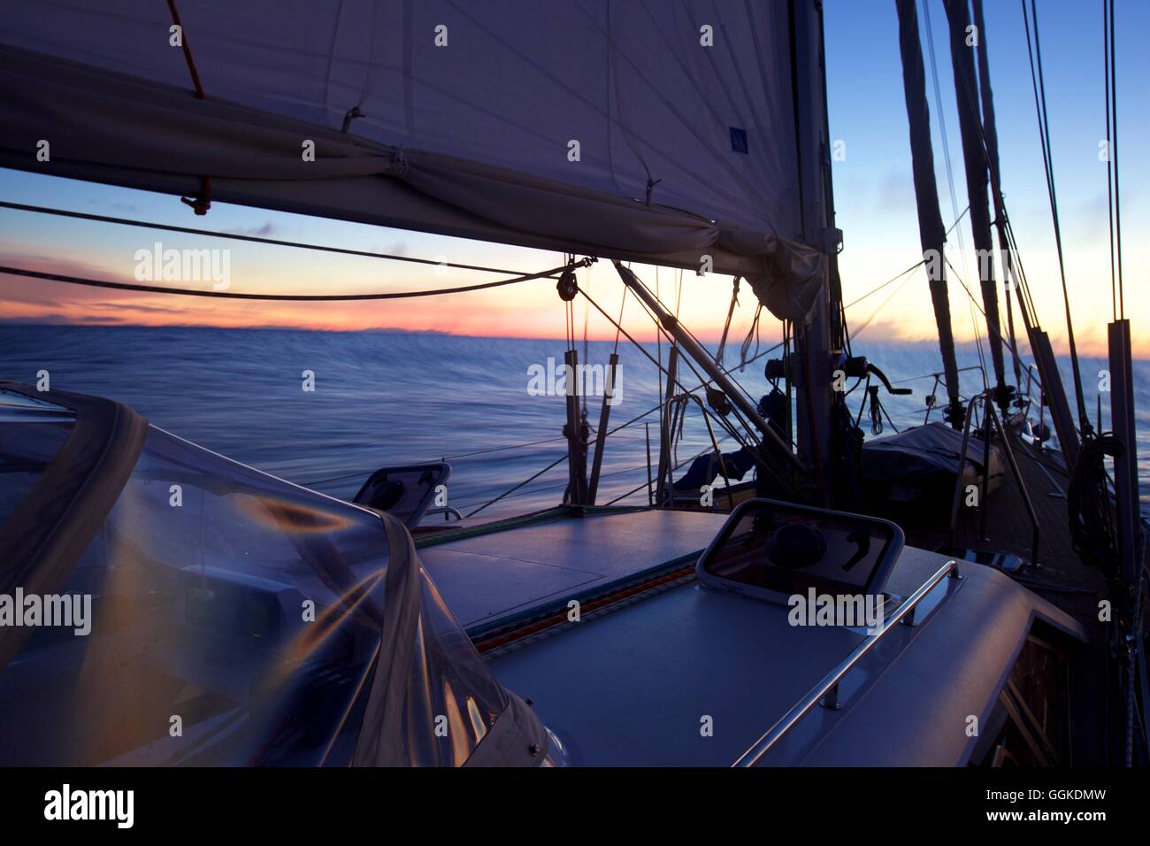 Yacht at dawn on the atlantic ocean hi-res stock photography and images ...
