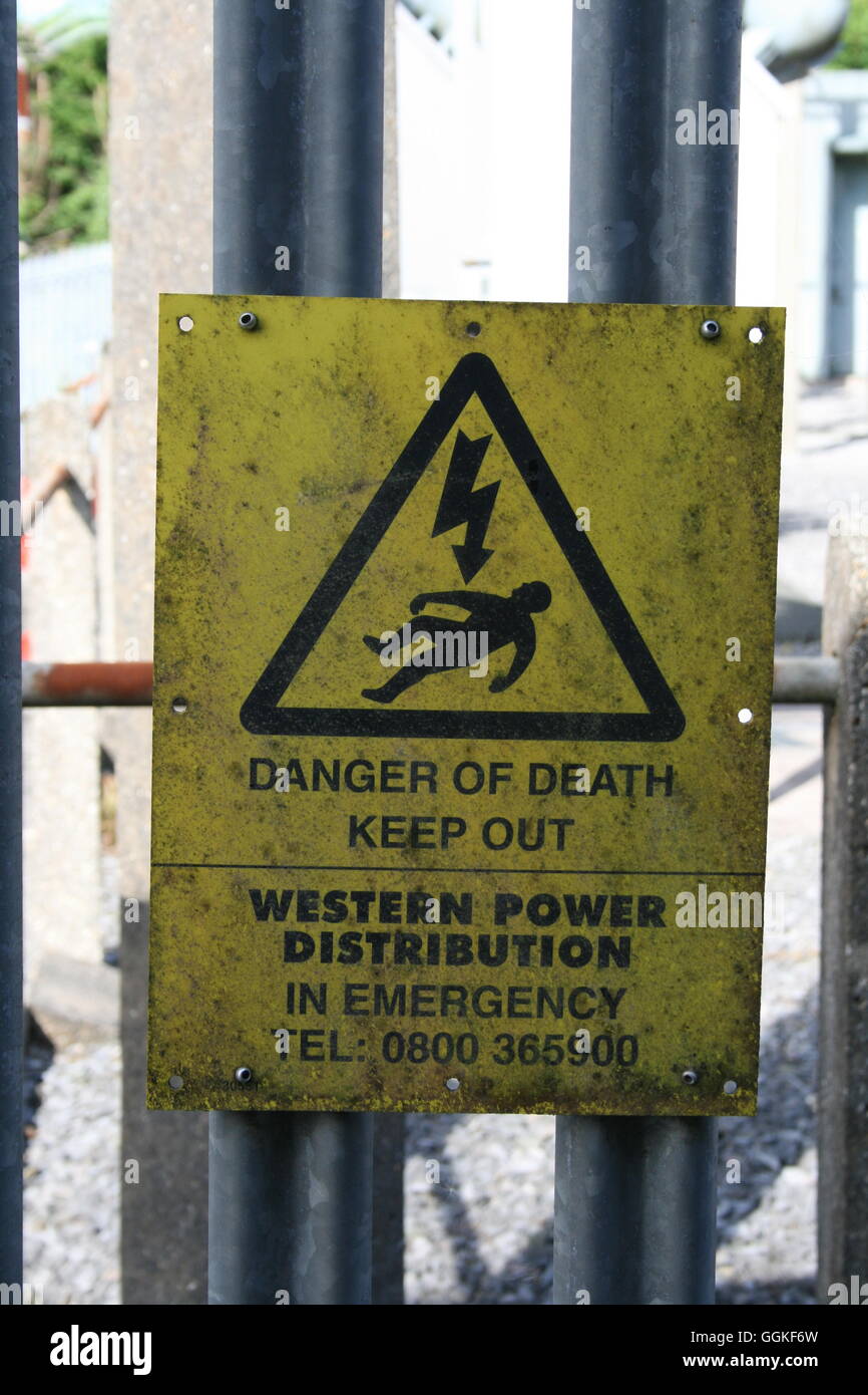Danger sign, danger of death, danger of electrocution, danger of death ...