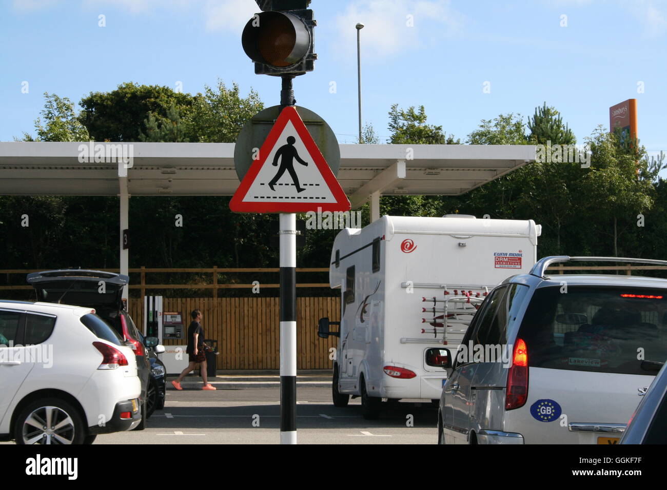 zebra crossing in car park Stock Photo - Alamy