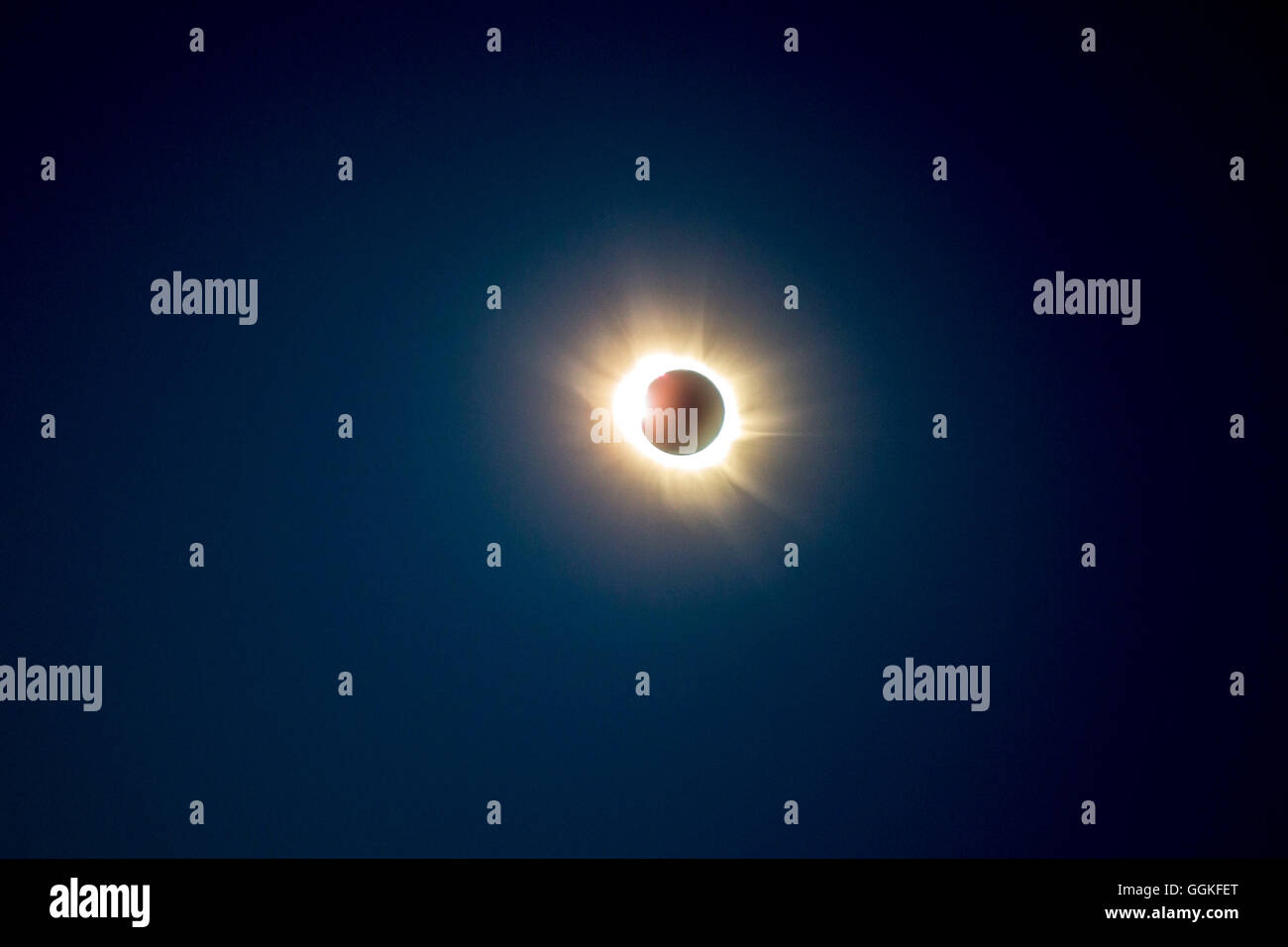 Diamond ring effect at the start of the total solar eclipse on ...