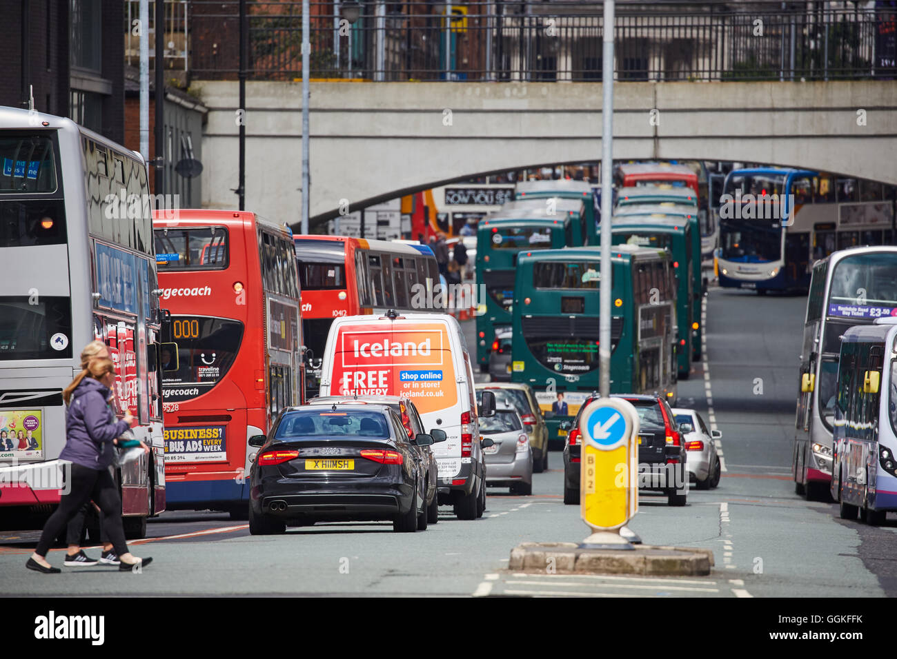 manchester oxford road bus corridor Bus buses stopped double decker ...