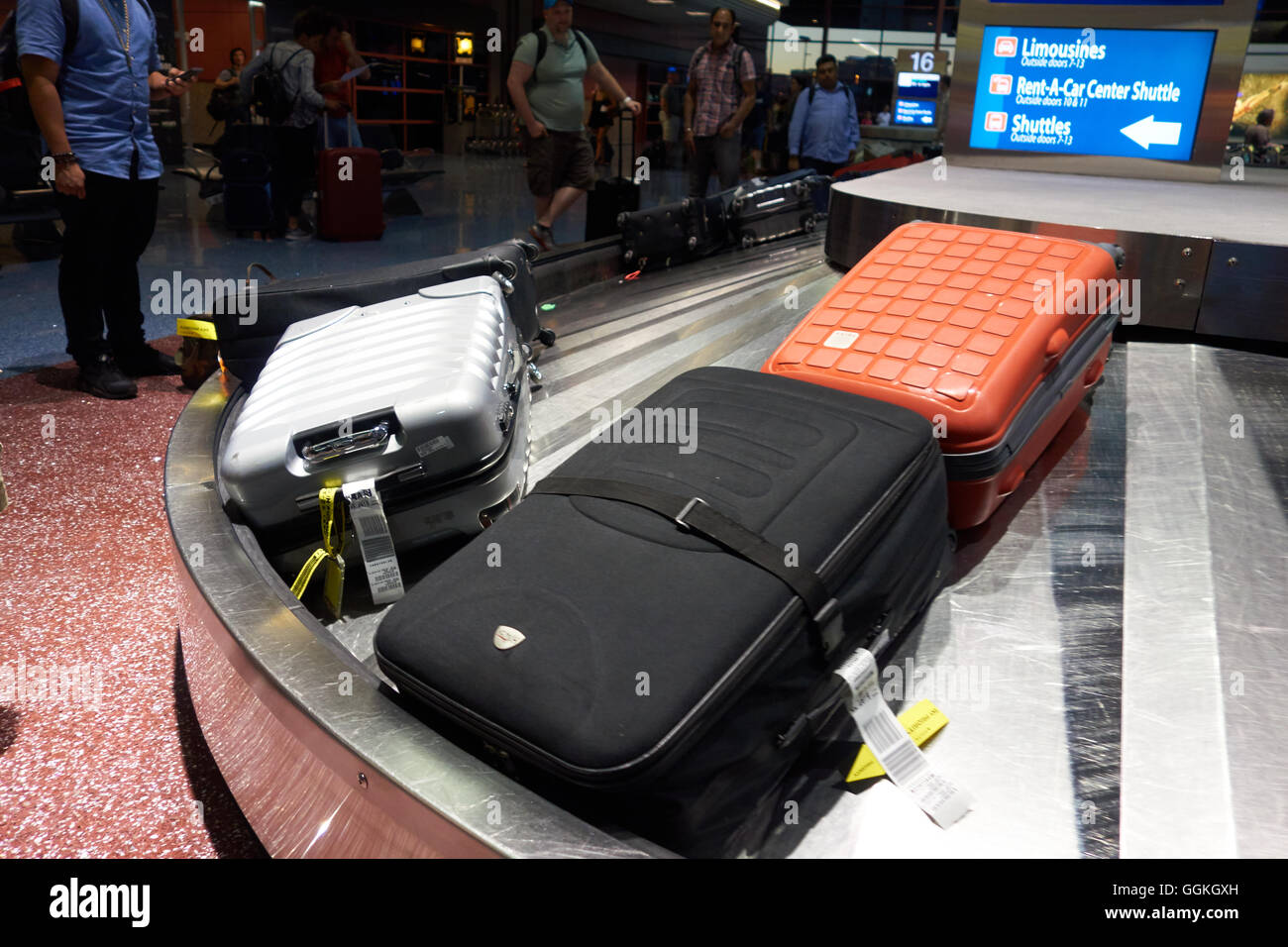 Baggage on carousel in airport. USA Stock Photo - Alamy
