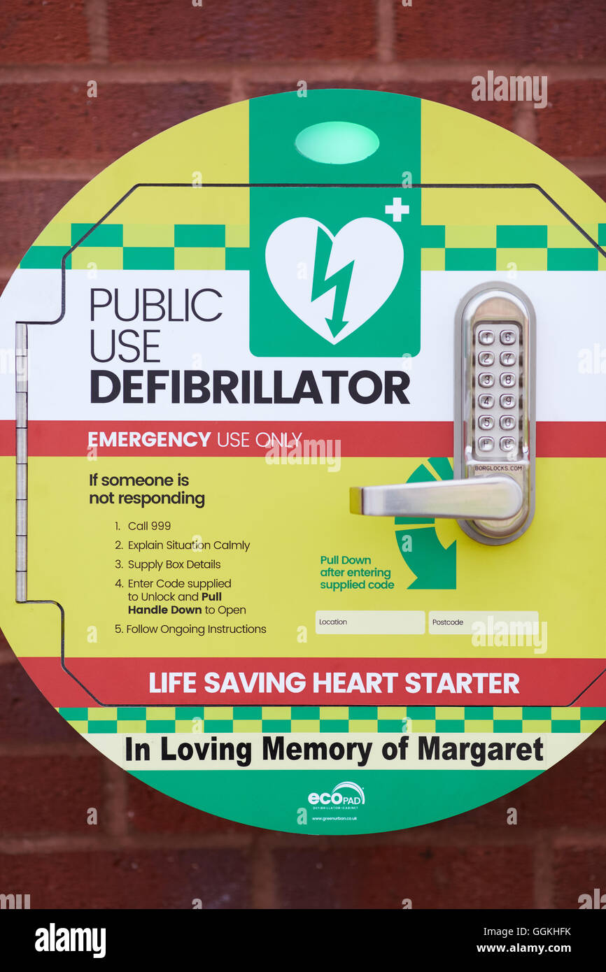 secure AED Defibrillator case box cabinet Memory Margaret Pickering ...