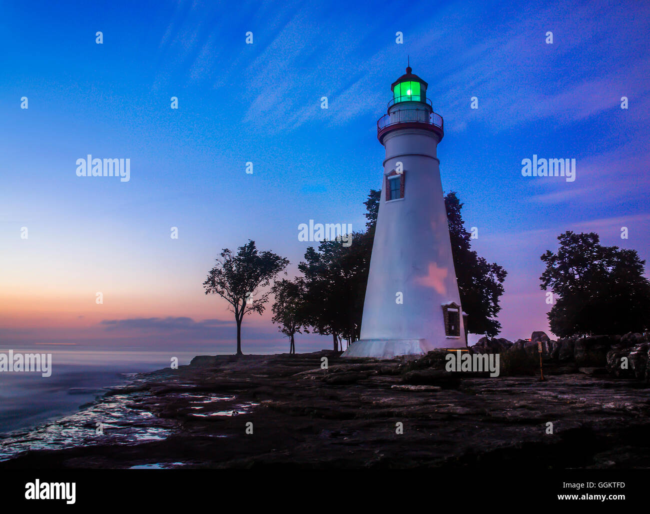 The very cute Marblehead Lighthouse with it’s characteristic green ...