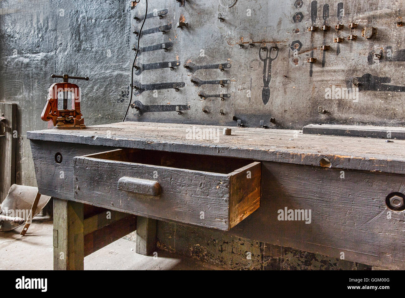 Electrician's Work Bench at vintage steam generator,steam turbine ...
