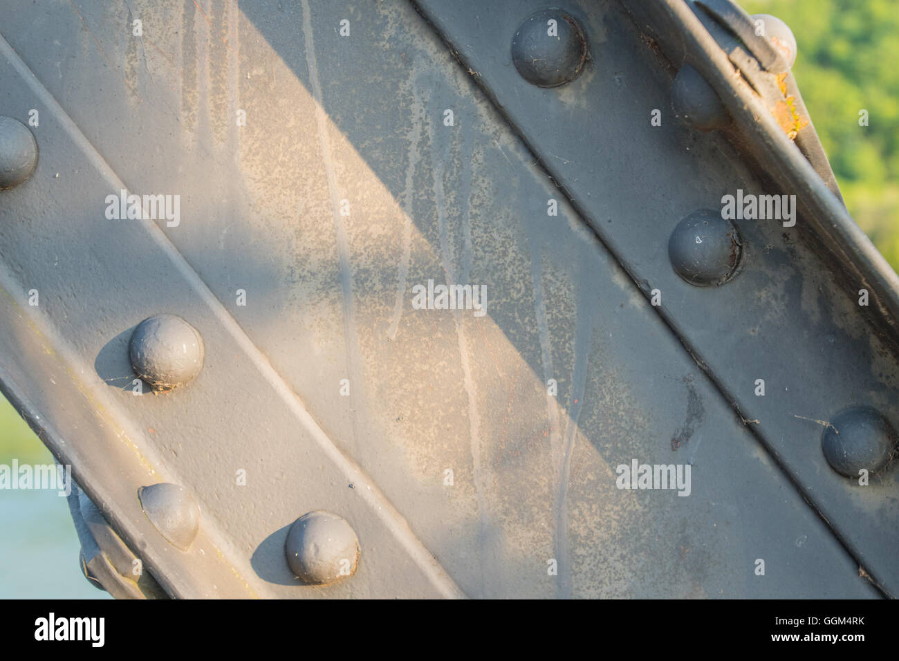 Metal Support Beam on Bridge cutting across image diagonally Stock ...