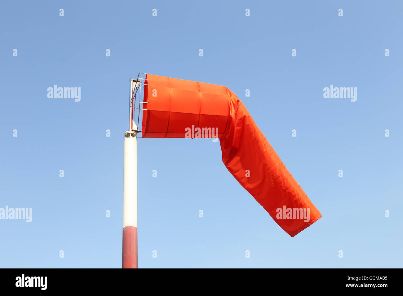 Wind sock of equipment check the wind blow direction in day time on ...