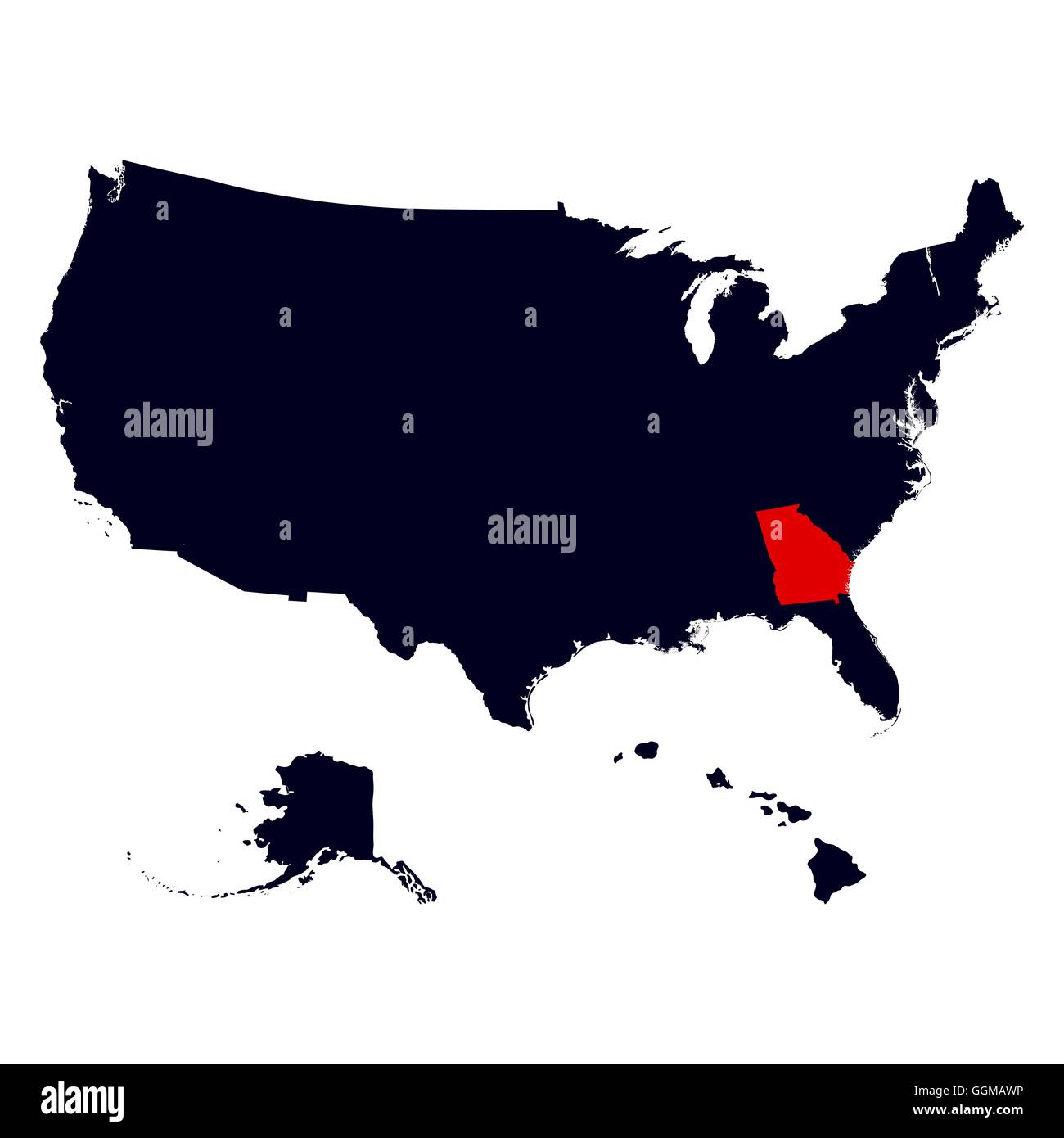 Georgia State in the United States map Stock Vector Image & Art - Alamy