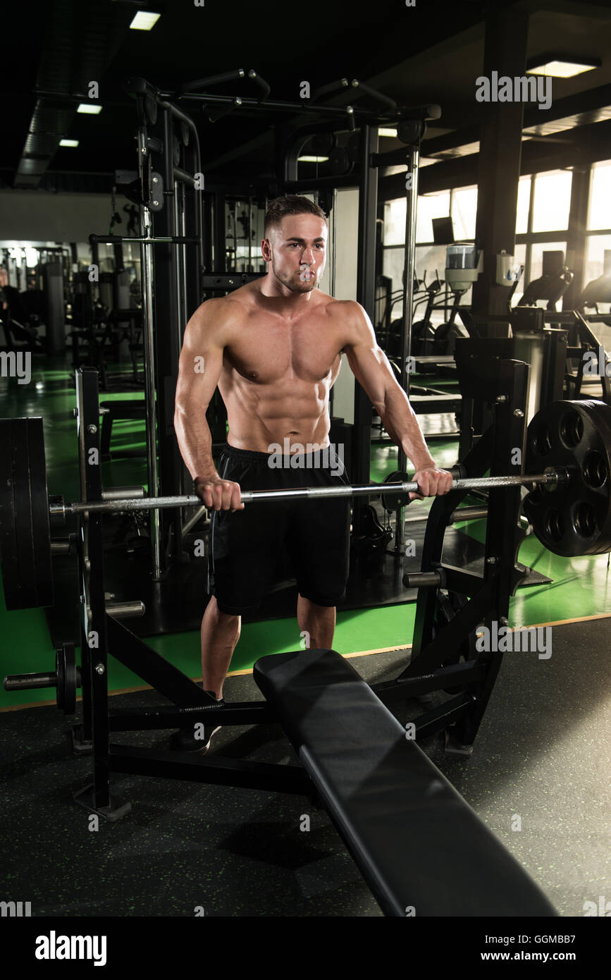 Bodybuilder Posing In Different Poses Demonstrating Their Muscles ...