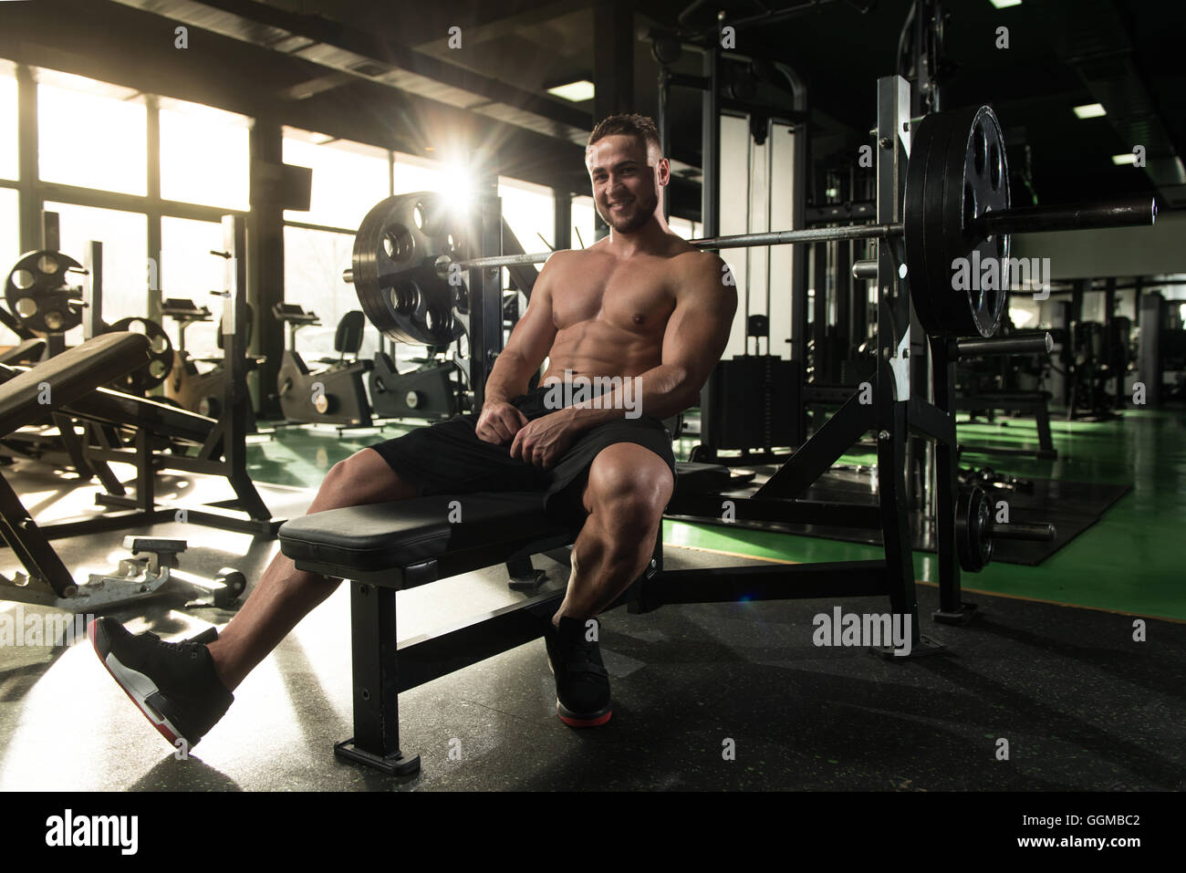 Good Looking And Attractive Young Man With Muscular Body Relaxing In ...