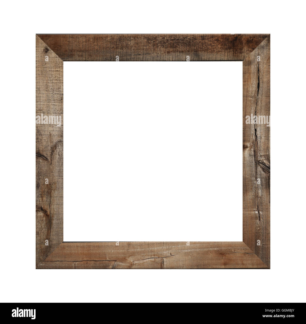 Old wooden frame isolated on white background Stock Photo - Alamy