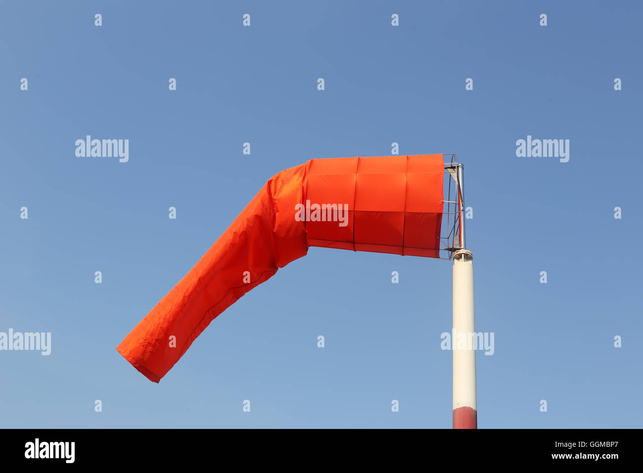 Wind sock of equipment check the wind blow direction in day time on ...