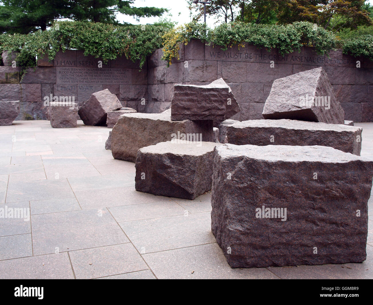 stone sculpture at the FDR Memorial in Washington, D.C Stock Photo - Alamy