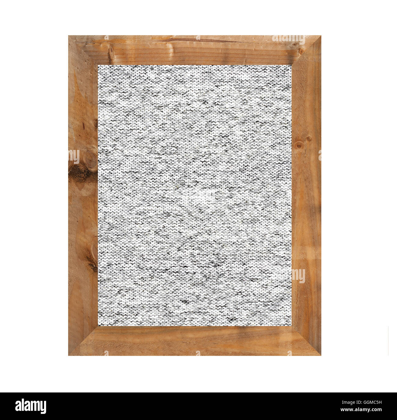 Old wooden frame isolated and have gray fabric background on white ...