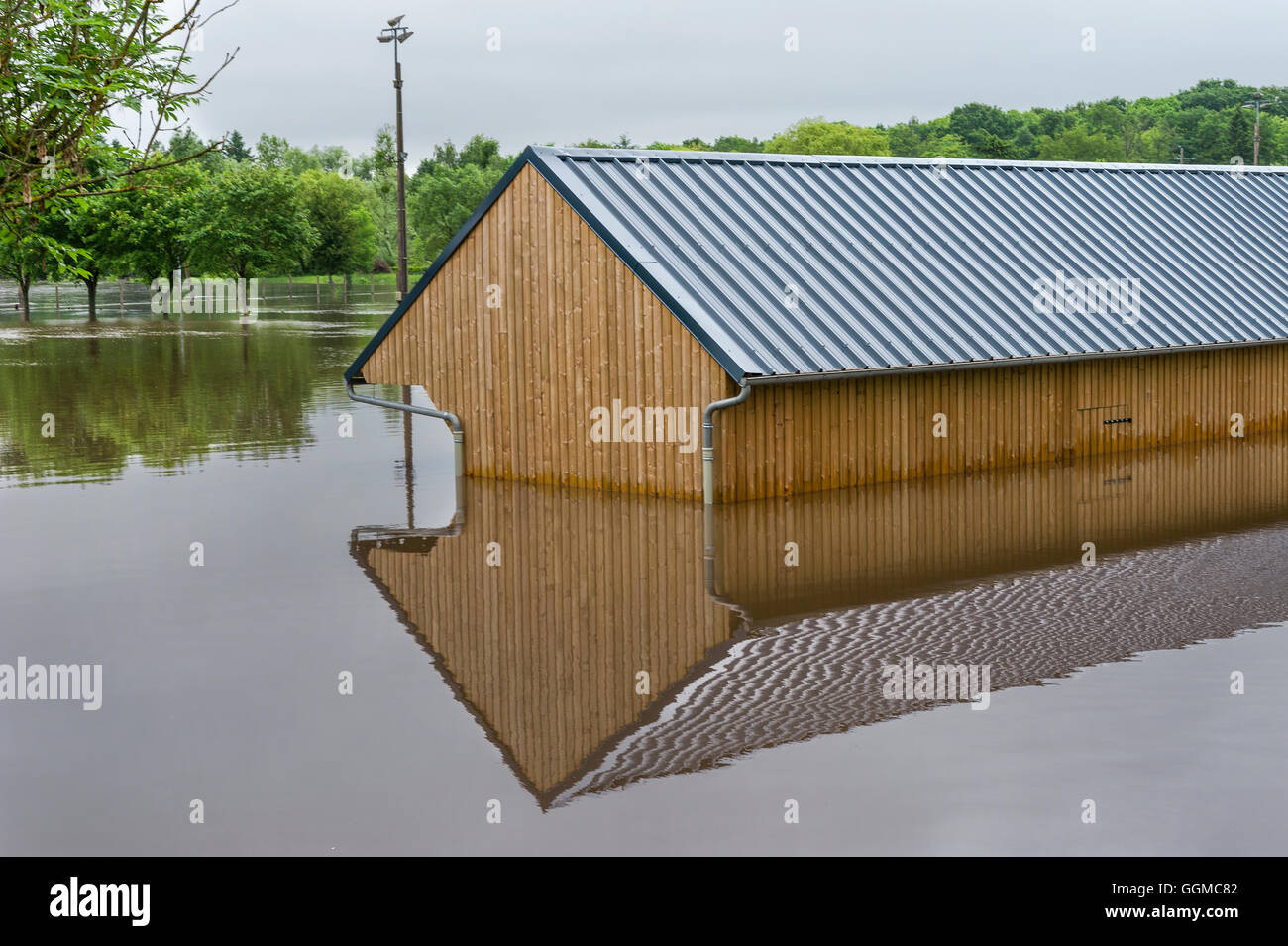 Heavy floods in French countryside Stock Photo - Alamy