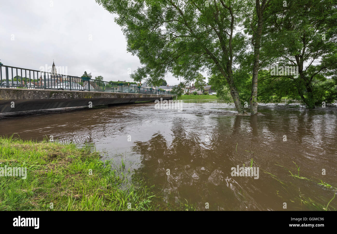 Heavy floods in French countryside Stock Photo - Alamy