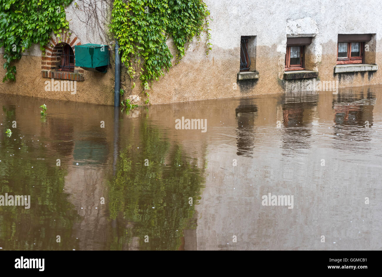 Heavy floods in French countryside Stock Photo - Alamy