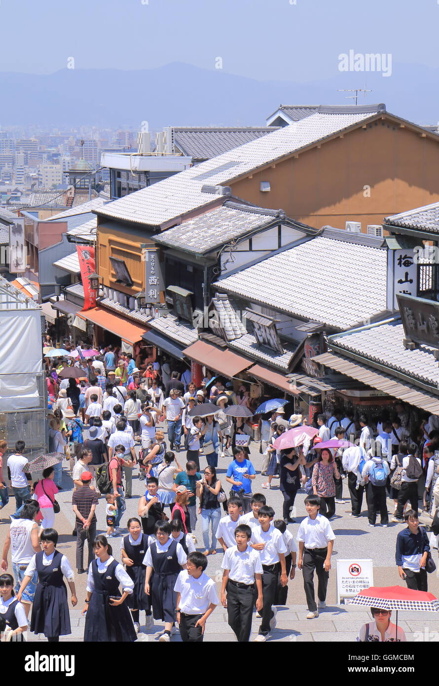 People sightsee Kiyomizu Higashiyama area in Kyoto Japan Stock Photo ...