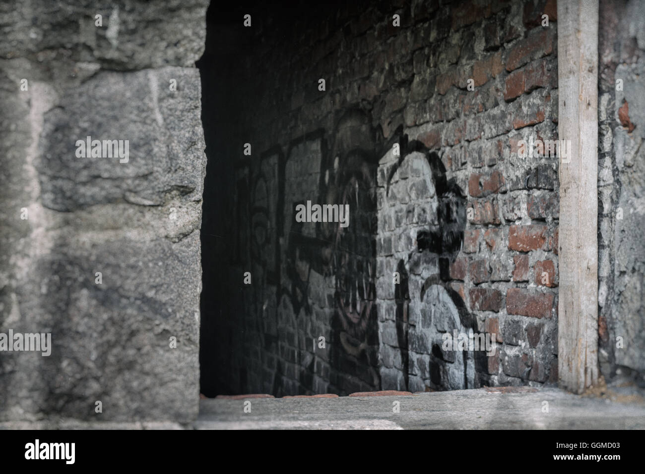Graffiti in old prison barn Stock Photo - Alamy